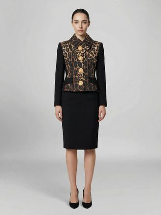 Dolce & Gabbana Leopard-Print Jacquard Blazer - Black