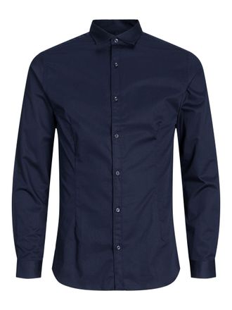 Jack & Jones Herren Freizeit Hemd JJPRPARMA Slim Fit Weiss Blau Schwarz XS-XXL, Gr&ouml;&szlig;e:XXL, Farbe:Navy Blazer SUPER Slim 12097662