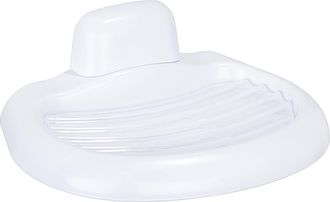 WENKO Seifenablage Pure - Seifenschale, Kunststoff (ABS), 17 x 5.5 x 12 cm, Weiß