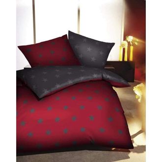 Kaeppel Feinbiber-Bettw&auml;sche Stars, 2-tlg. rubin, 135X200 CM