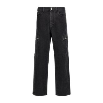 Givenchy Schwarze Cargo Jeans mit Rei&szlig;verschlussdetail - - Jeans - Herren - Schwarzk - W32