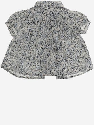 BONPOINT Girls Shirt, Cotton With Embroidery Multicolour Organic Blouses And Shirts