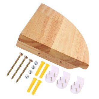 Artibetter Holz Eckregal Schweberegal Fanförmig Radius Wandregal Holzregal für Wohnzimmer Schlafzimmer Bad Küche Wandmontiert Installieren Dekoratives Wandboard 