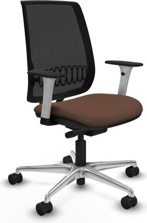 Piqueras y Crespo Alares Schreibtischstuhl mit wei&szlig;en und schwarzen Armlehnen, h&ouml;henverstellbare Lendenwirbelst&uuml;tze, ausgestattet mit Syncro/Traslack und injiziertem Sc