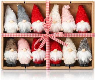 Com-Four 12x Premium Weihnachtsmann-Anh&auml;nger f&uuml;r den Weihnachtsbaum, bezaubernde Christbaum-Figuren als Baumbehang, Weihnachtsschmuck oder Geschenk-Anh&auml;nger