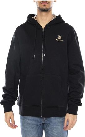 Aquascutum Homme, Sweatshirts et sweats &agrave; capuche, Noir, Taille: 2XL Full Zip Sweat &agrave; capuche