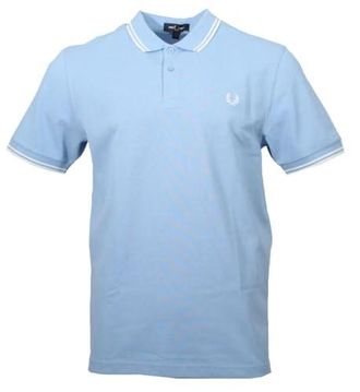 Fred Perry Polo &agrave; manches courtes pour homme - M3600, bleu clair/blanc, 3XL