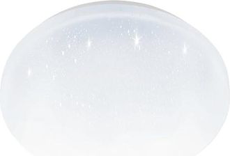 Eglo LED Deckenlampe Pogliola-E, Flache Deckenleuchte mit Kristall-Effekt, Lampe Decke K&uuml;che, Leuchte Schlafzimmer aus Metall und Kunststoff in Wei&szlig;, neutr