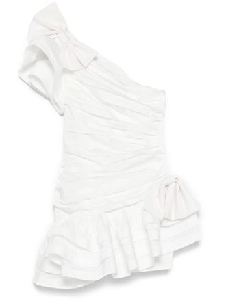 Alessandra Rich robe courte en tafetta - Blanc