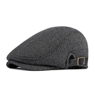 Generic Bonnet laid r&eacute;glable Beret Chapeau garde au chaud et l&eacute;ger Style britannique Gentleman Hommes pour Voyage Hommes Hiver Chaud Chapeau Britannique R&eacute;tro