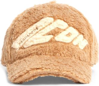 Dsquared2 Baseballkappe aus Faux Shearling - Nude
