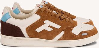 Faguo Baskets cuir et su&egrave;de cr&egrave;me et beige clair