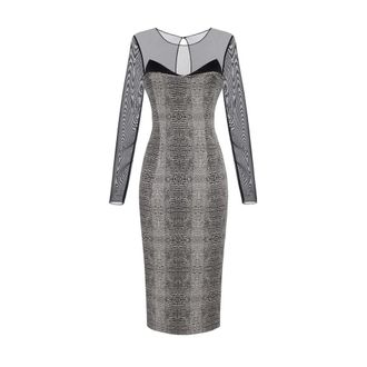 Elisabetta Franchi Femme, Robes, Noir, Taille: 38 FR Robe en tulle, satin et cr&ecirc;pe avec imprim&eacute; python