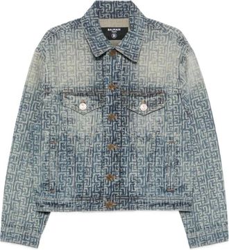 Balmain Homme, Vestes, Bleu, Taille: L Monogram Denim Jacket