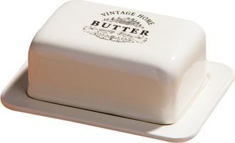 Premier Housewares Vintage Home Butterdose, Cremefarben, H7 x W16 x D12cm