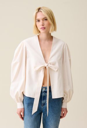 Claudie Pierlot Blouse col V &agrave; nouer