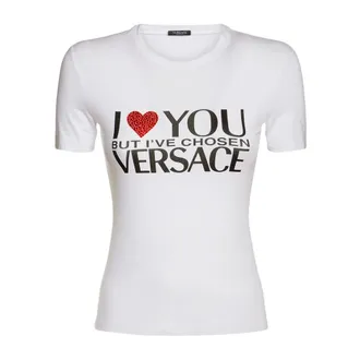 Versace Femme, Tops, Blanc, Taille: 40 FR I Love You T-Shirt