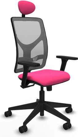 Piqueras y Crespo Schreibtischstuhl mit Rollen, Rosa, mit 3D-Armlehnen, h&ouml;henverstellbare Lendenwirbelst&uuml;tze und festes Kopfteil, ausgestattet mit 3 Positionen und Schn