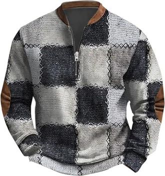 Generic Sweatshirts pour hommes UK | Pull dhiver épais et chaud pour homme - Pull de travail pour homme - Pull à fermeture éclair quart de tour pour homme - H