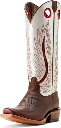 Ariat Womens Futurity Fort Worth Narrow Cutter Toe Western Boot in Rich Java Pearly White, B Medium Width, Size 38.5, by Ariat