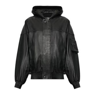 Balenciaga Lederjacke mit Kapuze - - Jackets - Herren - Schwarzk - M