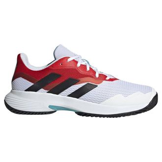adidas Herren CourtJam Control Tennis Shoes, Cloud White / Core Black / Scarlet, 40 EU