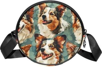 Generic Sac &agrave; bandouli&egrave;re rond pour femme, petit sac &agrave; bandouli&egrave;re avec fermeture &eacute;clair, bretelles r&eacute;glables, sac &agrave; main rond d&eacute;contract&eacute; pour femmes et fill