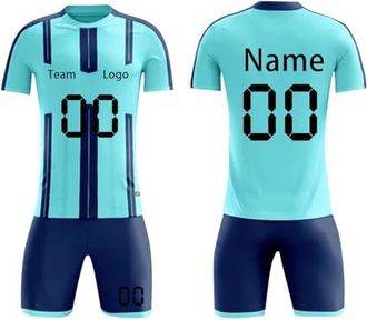Generic Maillots et shorts de football personnalis&eacute;s avec num&eacute;ro de nom et logo de l&eacute;quipe pour enfants, adultes, jeunes fans, 2-7, L
