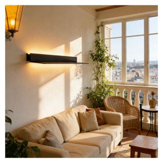 Generic LED-Schweberegale aus Aluminiumlegierung, wandmontiertes Pflanzen-/B&uuml;cherregal, beleuchteter Ausstellungsst&auml;nder for Eingang/Bar/Badezimmer(Black/3.5k