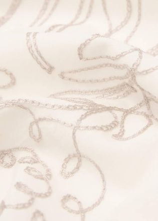 Mango Foulard en coton broderie florale &eacute;cru - Femme - Taille unique - MANGO