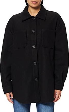 Vila Vila Veste chemise à manches pour femme, Noir, XL