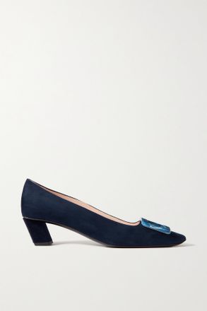 Roger Vivier Belle Vivier 45 Pumps Aus Veloursleder Mit Verzierung - Blau
