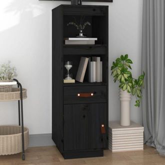 vidaXL vidaXL Highboard Schwarz 34x40x108,5 cm Massivholz Kiefer