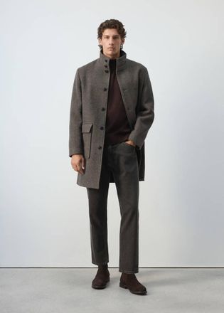 Mango COAT STRUAN marron moyen - Homme - XXL - MANGO MAN
