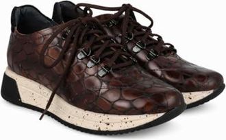 Lince Lince Baskets &agrave; plateforme confortable | Semelle en caoutchouc | Semelle int&eacute;rieure en gel amovible | I16260 | Fabriqu&eacute;es en Espagne, Cuir Bora marron