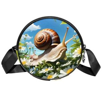 Generic Sac &agrave; bandouli&egrave;re rond pour femme, petit sac &agrave; bandouli&egrave;re avec fermeture &eacute;clair et bretelles r&eacute;glables style d&eacute;contract&eacute; pour femmes et filles