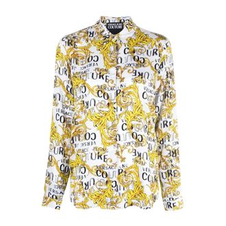 Versace Jeans Couture Wei&szlig;es Langarm-Logo-Couture-Hemd - - Blouses & Shirts - Damen - Mehrfarbig - XS