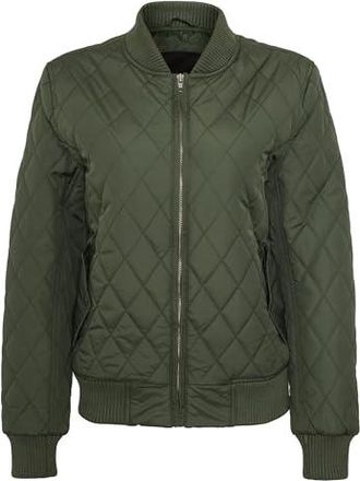 Urban Classics Femme Ladies Diamond Quilt Nylon Jacket Blouson, Vert Olive (176), L EU