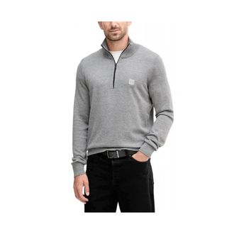 HUGO BOSS Kanobix S Halbrei&szlig;verschluss-Rollkragenpullover - - Knitwear - Herren - Grau - XL