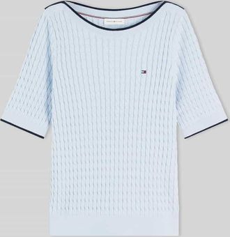 Tommy Hilfiger Regular Fit Pullover aus reiner Baumwolle mit kurzen &Auml;rmeln