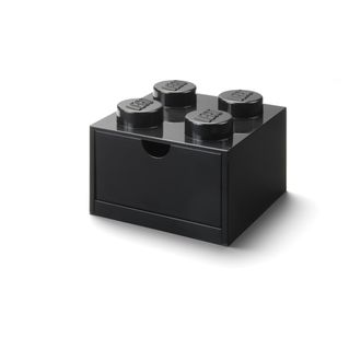Room Copenhagen LEGO Desk Drawer Stackable Storage with 4 Knobs, in Black