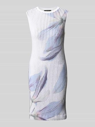Marc Cain Knielanges Kleid aus Leinen-Mix mit floralem Allover-Print