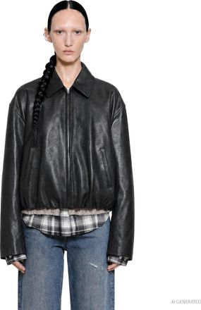 Acne Studios Leather Bomber Jacket