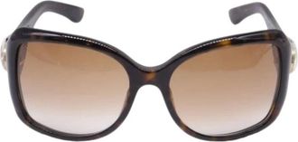 Gucci Lunettes de soleil Pre-owned GG Crest &agrave; monture &eacute;caille et verres d&eacute;grad&eacute;s - Femme - Pre-owned - Brun - Taille: ONE Size