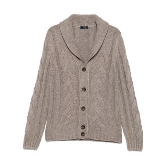 Barba Zopfstrick-Cardigan - - Knitwear - Herren - Beige - XL
