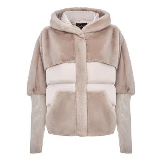 Cesare Gaspari Oversized Faux Fur Jacke - Ivory - - Jackets - Damen - Beige - L