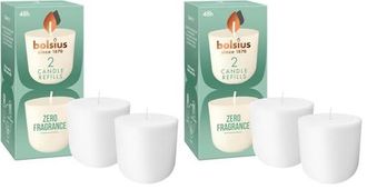 Bolsius Bolsius - CleanLight Zero Refill - Nachf&uuml;llbare Kerze ohne Duft - Nur Nachf&uuml;llungen - 2 Stk. - L&auml;nge Brenndauer 24 Stunden - Enth&auml;lt Nat&uuml;rliches Pflan
