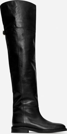 Arket Overknee-Stiefel Aus Leder -Schwarz