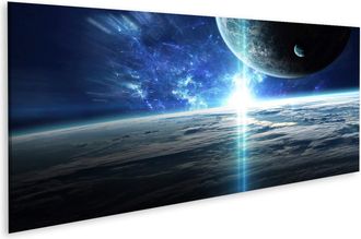 Islandburner Bild auf Leinwand Universum Planeten Sterne Und Galaxien Im Weltraum Kinder/Jugendzimmer Bilder Wandbilder Poster