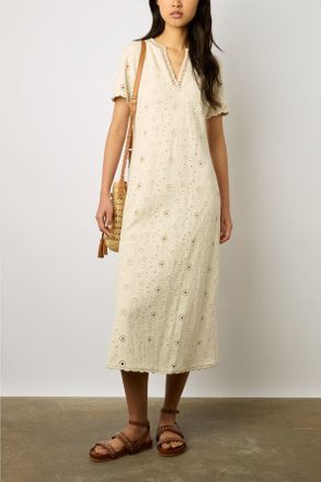Gerard Darel Robe midi brod&eacute;e - ELOUANE - Naturel